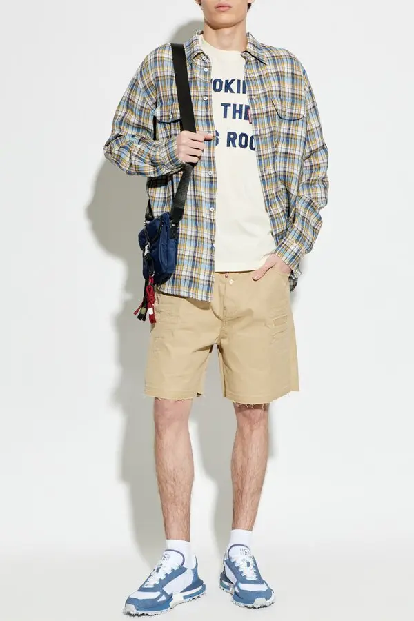 Dsquared2 Linen Shirt With Pockets - Multicolour
