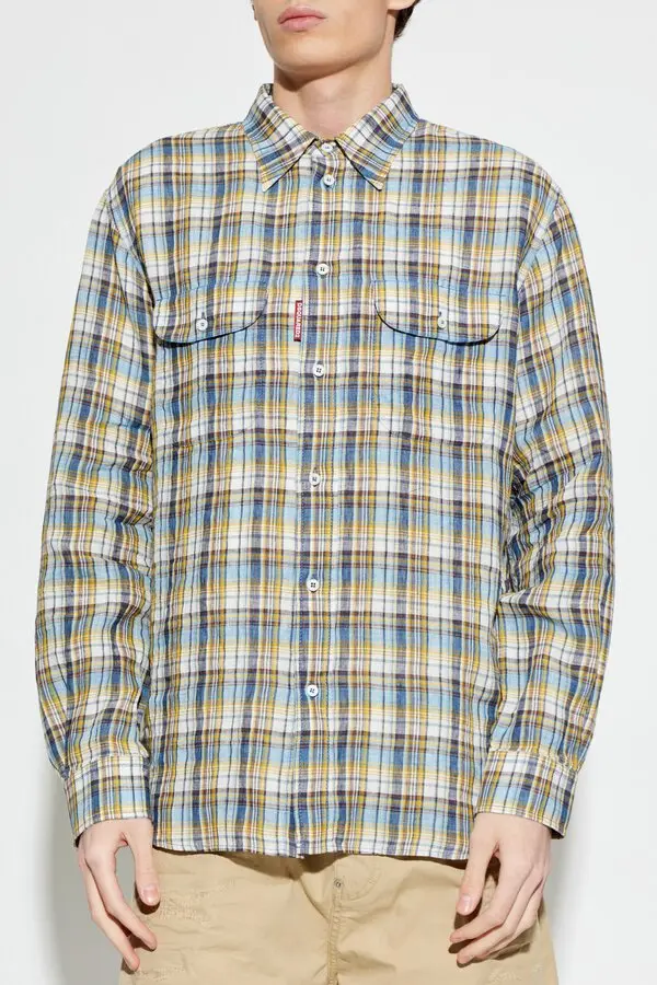 Dsquared2 Linen Shirt With Pockets - Multicolour