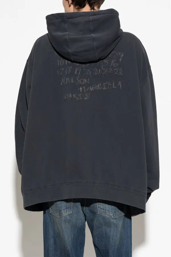 MAISON MARGIELA Oversized Zip-up Sweatshirt - Grey