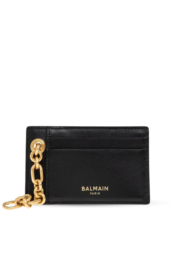 Balmain Card Holder With Monogram - Black