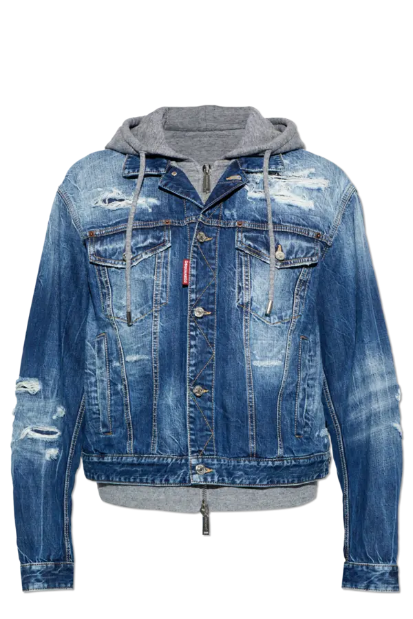 Dsquared2 Vintage-effect Denim Jacket - Navy Blue