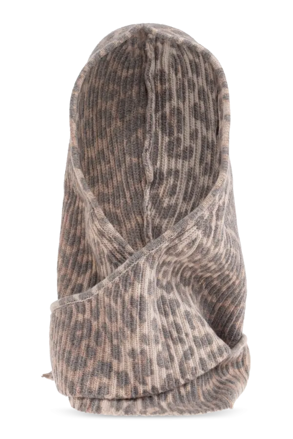 GANNI Balaclava With Logo - Beige