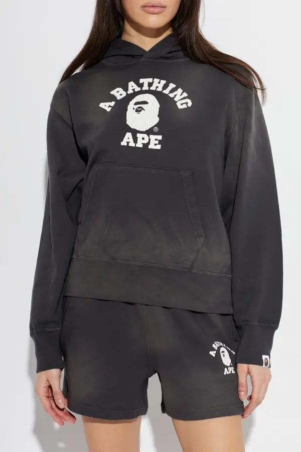 A BATHING APE Hooded Sweatshirt With Logo - Grey