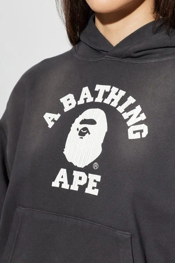 A BATHING APE Hooded Sweatshirt With Logo - Grey
