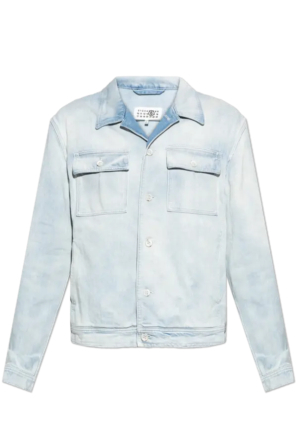 MAISON MARGIELA Denim Jacket With Pockets - Light Blue