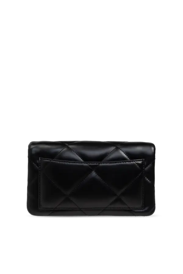 Tory Burch Kira Quilted Leather Wallet On Strap With Heart Charm - Black