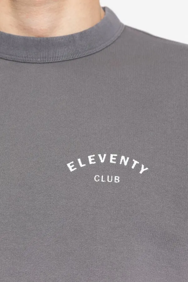 Eleventy Logo Print Sweatshirt - Grey