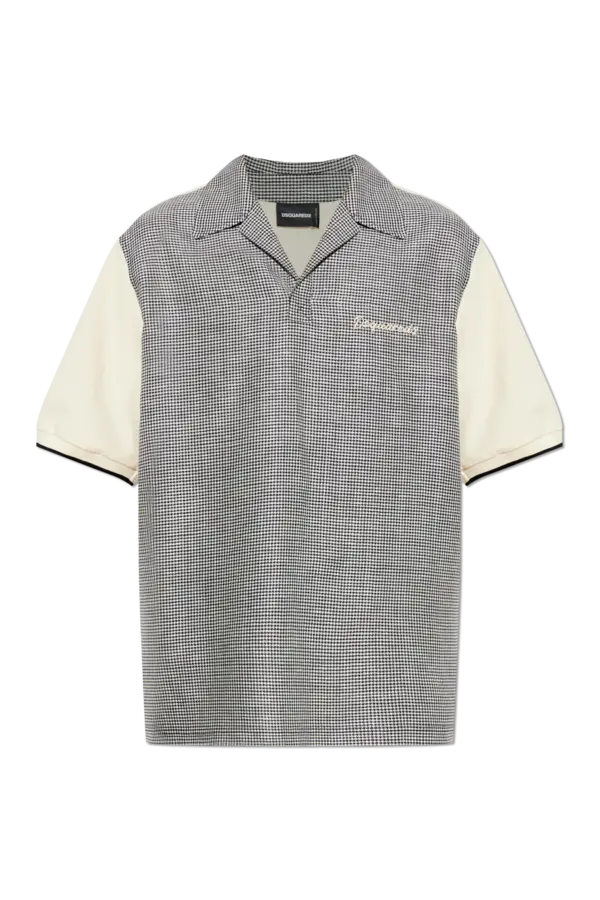 Dsquared2 Wool Polo Shirt With Check Pattern - Multicolour