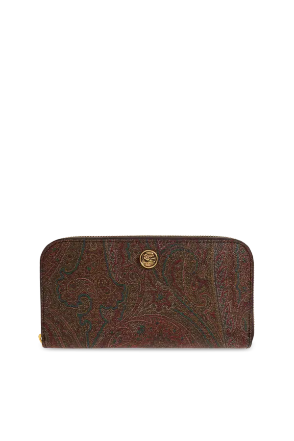 Etro Wallet With Logo - Burgundy