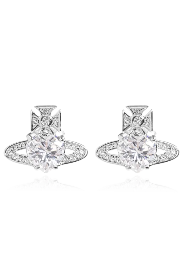 VIVIENNE WESTWOOD Earrings With Shimmering Crystals - Silver