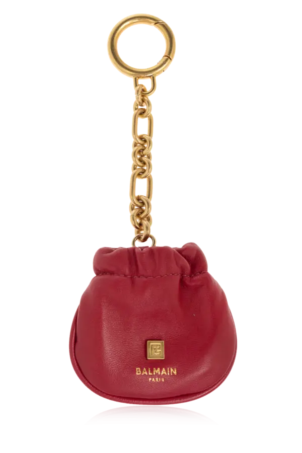 Balmain Leather Keychain - Red