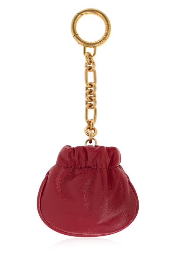 Balmain Leather Keychain - Red
