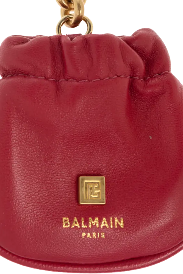 Balmain Leather Keychain - Red
