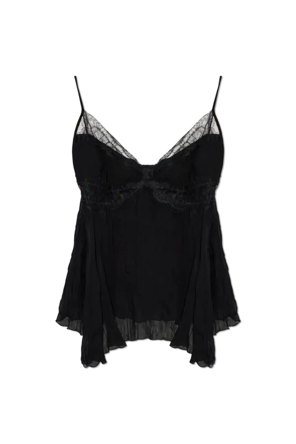 Blumarine Top With Lace Inserts - Black