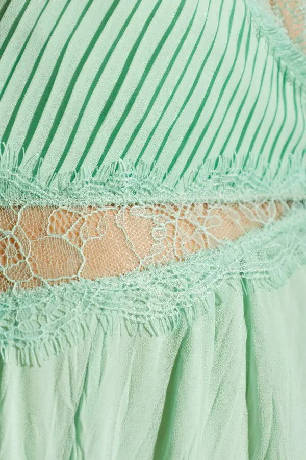Blumarine Lace Insert Dress - Green