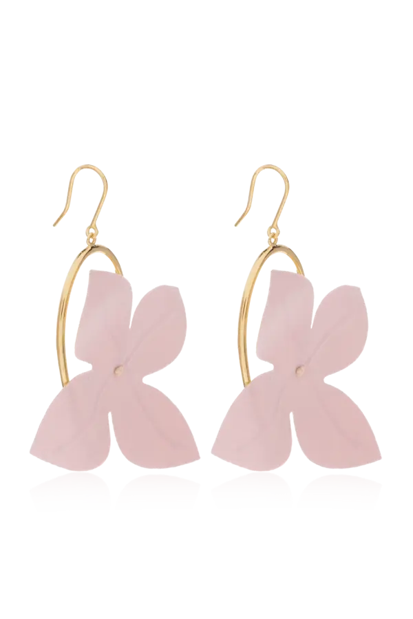 Marni Floral Motif Hoop Earrings - Pink