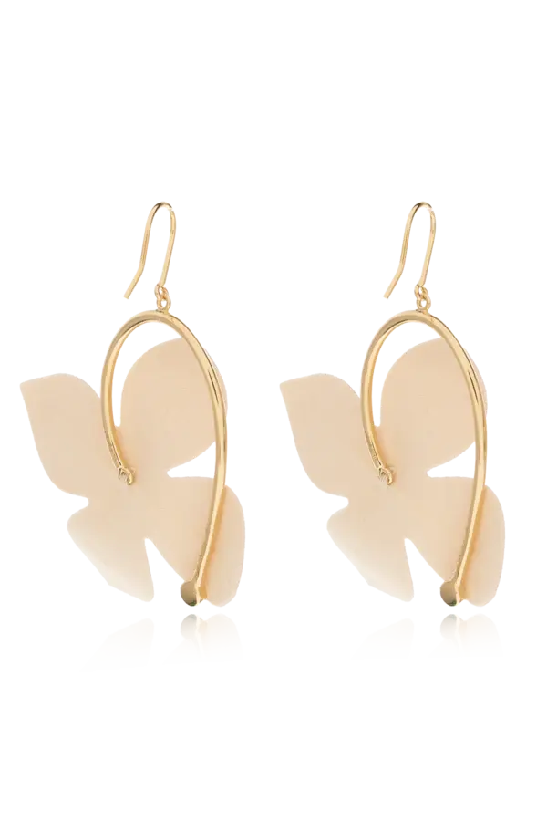 Marni Floral Motif Hoop Earrings - Pink