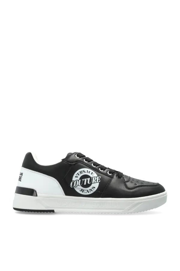 Versace Logo Low-top Sneakers - Black