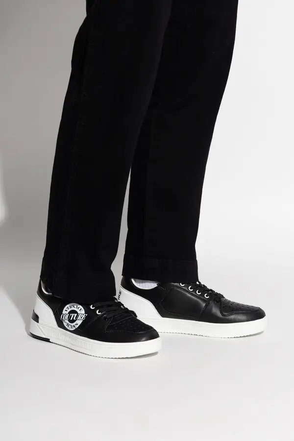 Versace Logo Low-top Sneakers - Black