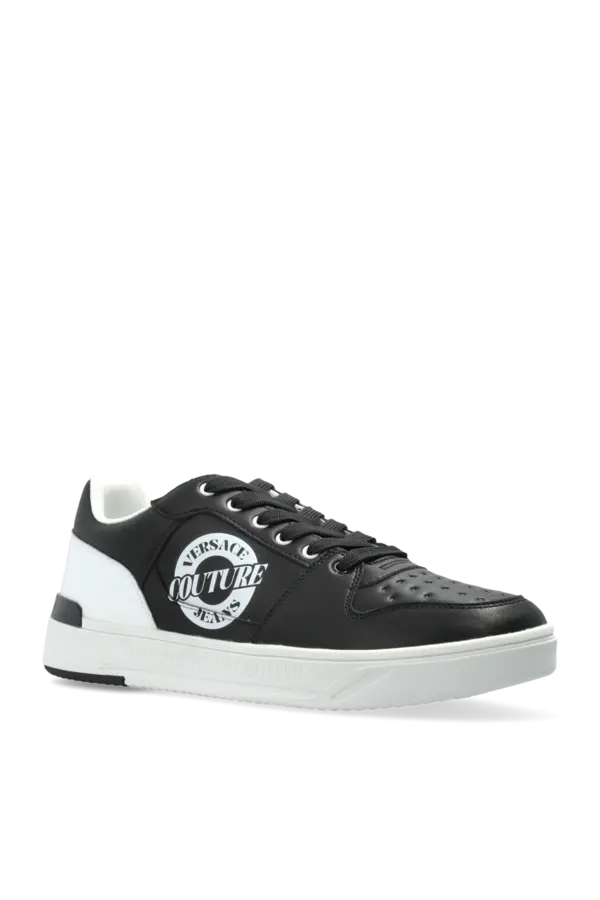 Versace Logo Low-top Sneakers - Black