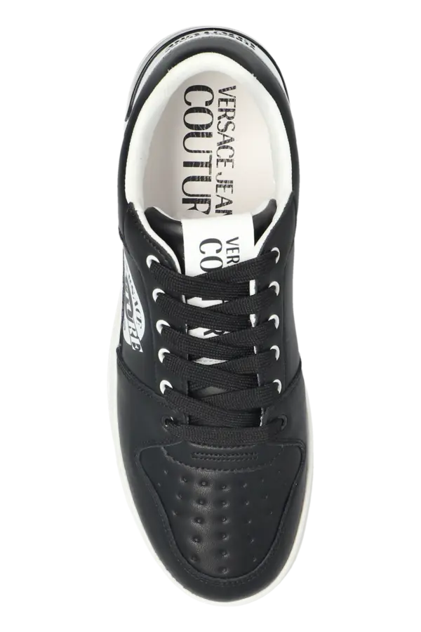 Versace Logo Low-top Sneakers - Black
