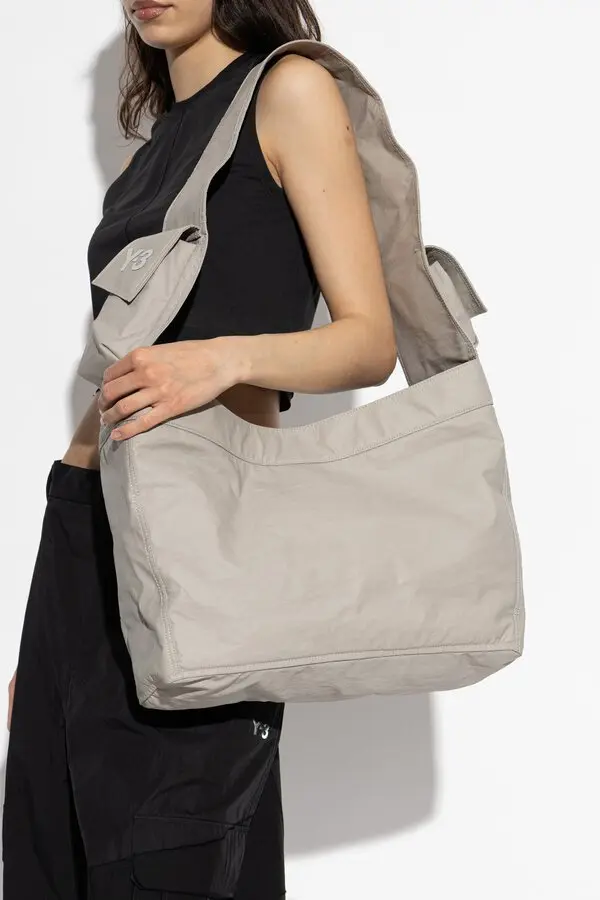 Y3 Newspaper Large' Shoulder Bag - Grey