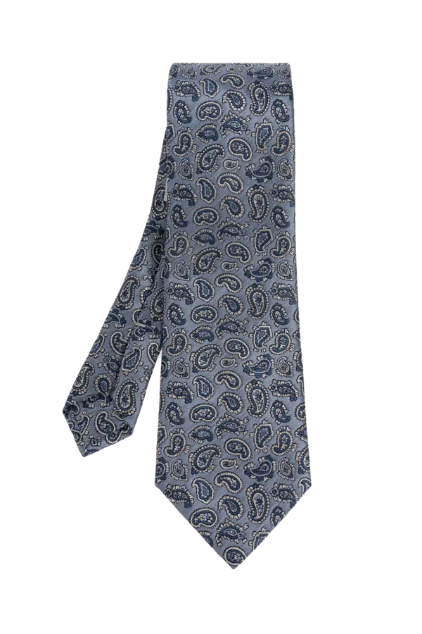 Etro Paisley Silk Neck Tie - Blue