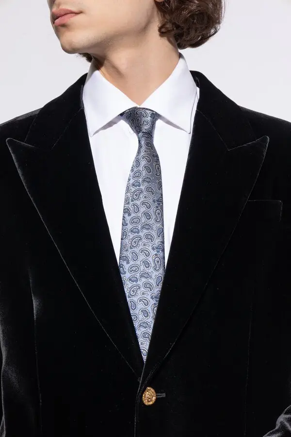 Etro Paisley Silk Neck Tie - Blue