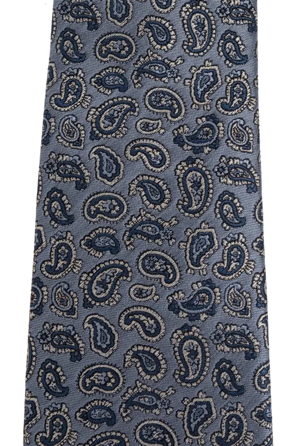 Etro Paisley Silk Neck Tie - Blue