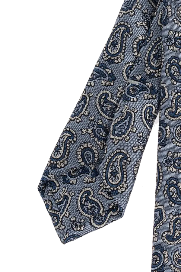 Etro Paisley Silk Neck Tie - Blue