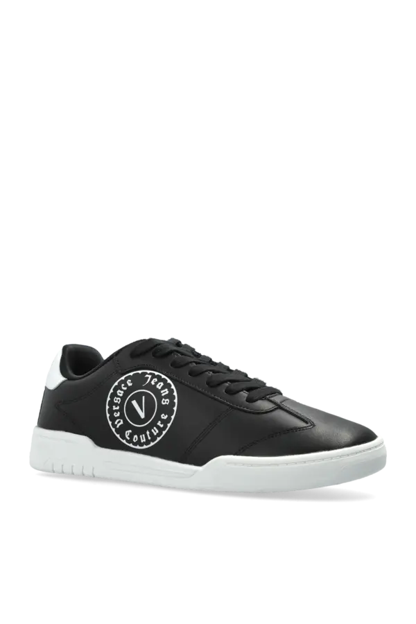 Versace Logo Printed Sneakers - Black