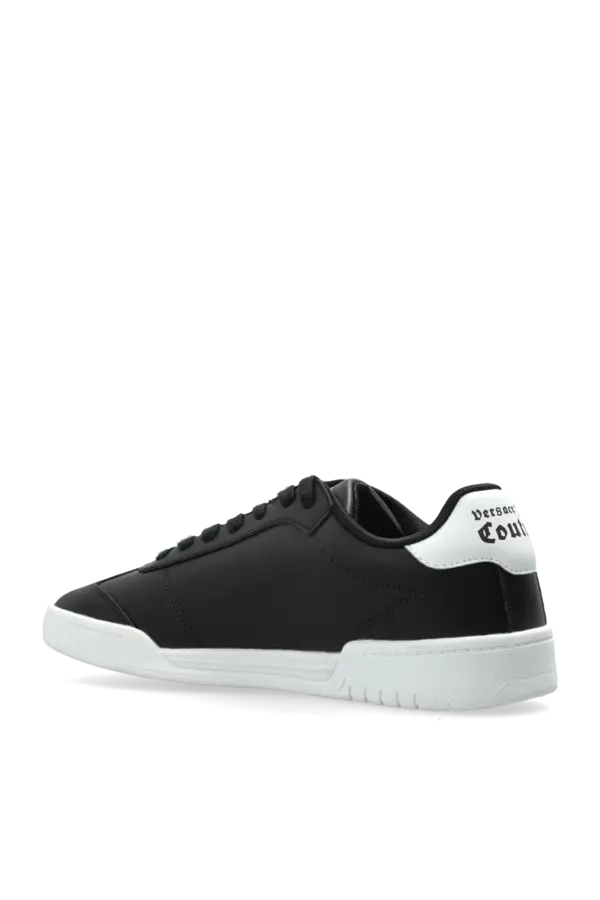 Versace Logo Printed Sneakers - Black