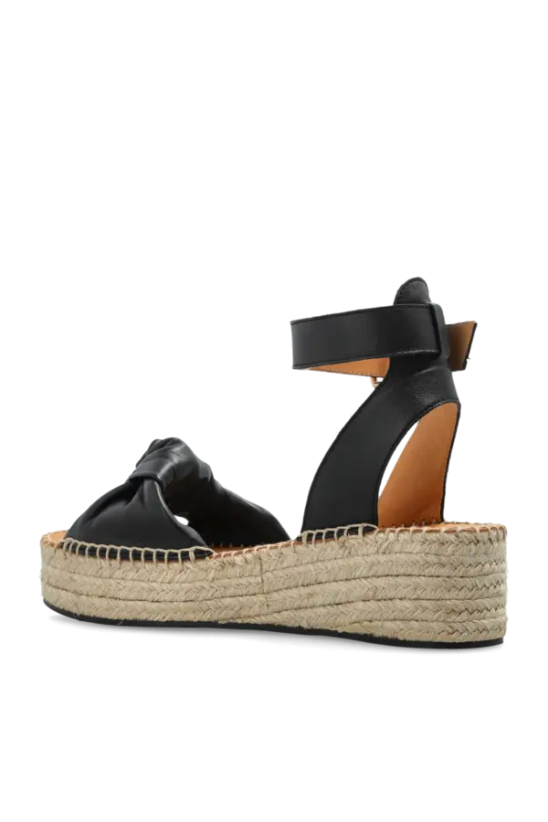 ODISSI Leather Platform Sandals - Black