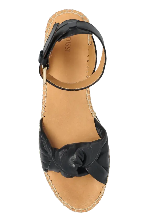 ODISSI Leather Platform Sandals - Black