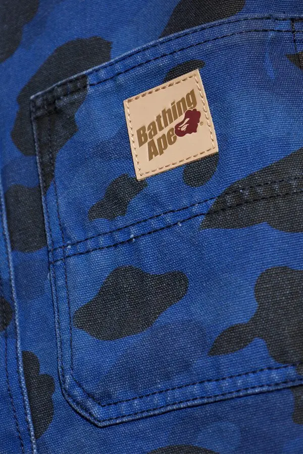 A BATHING APE Denim Camouflage Shirt - Navy Blue