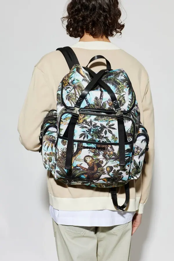 Dsquared2 Logo Printed Backpack - Multicolour