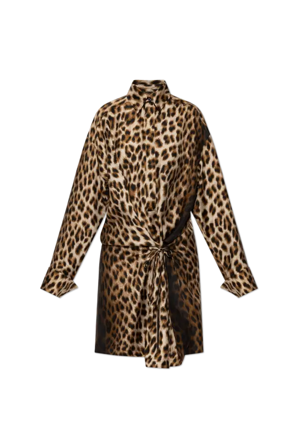 Sportmax Cinema Silk Shirt Dress - Brown
