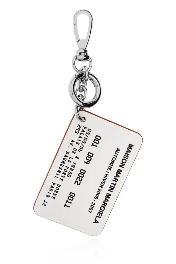 MAISON MARGIELA Keychain With Leather Strap - White