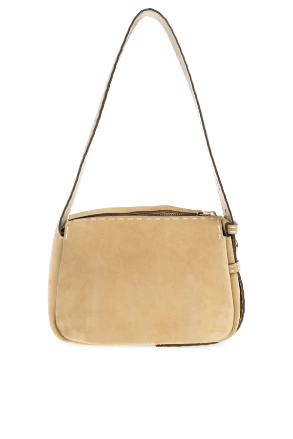 Tory Burch Suede Shoulder Bag - Beige