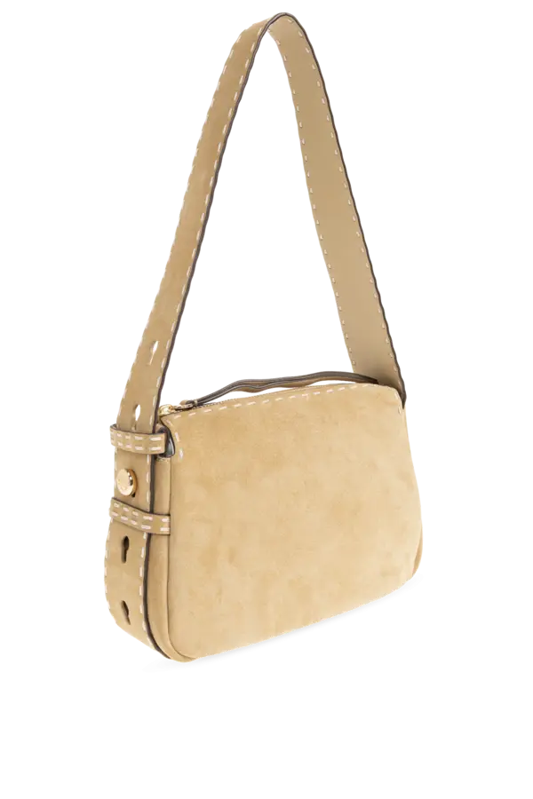 Tory Burch Suede Shoulder Bag - Beige