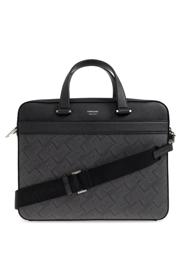 FERRAGAMO Monogram Briefcase - Grey