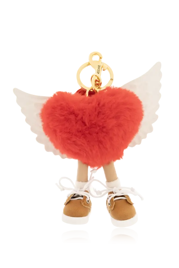 Moschino Keychain With A Heart Motif Pendant - Red