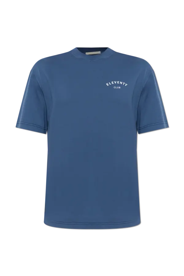 Eleventy T-shirt With Printed Logo - Blue