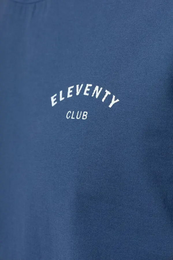 Eleventy T-shirt With Printed Logo - Blue