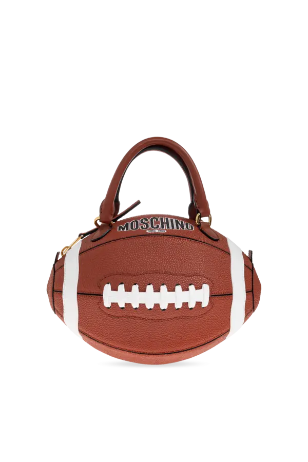 Moschino Handbag With A Rugby Ball Motif - Brown