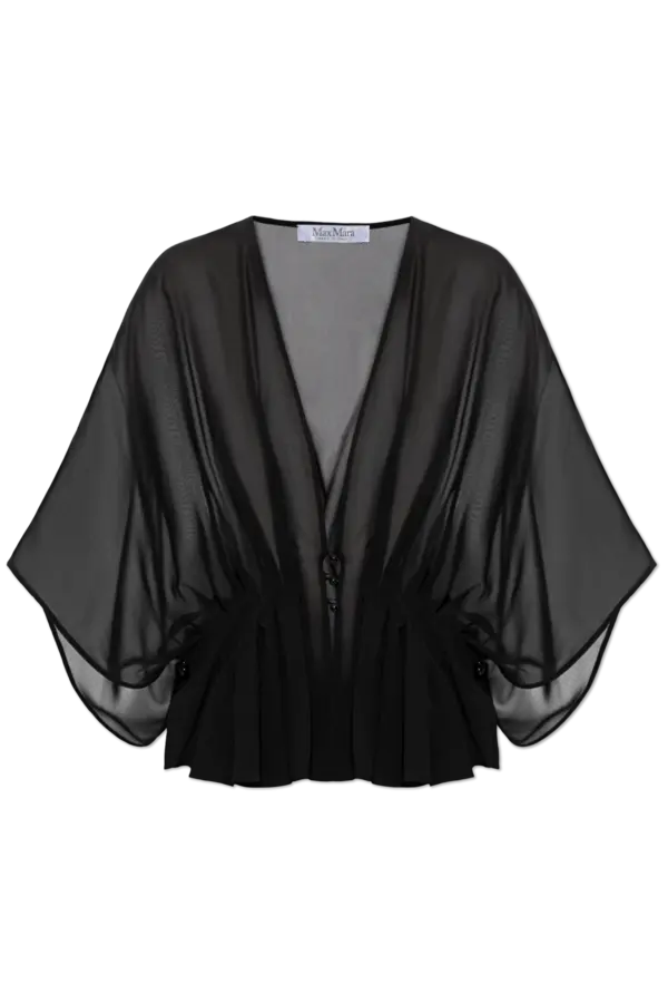 Max Mara Silk Ombrosa Top - Black
