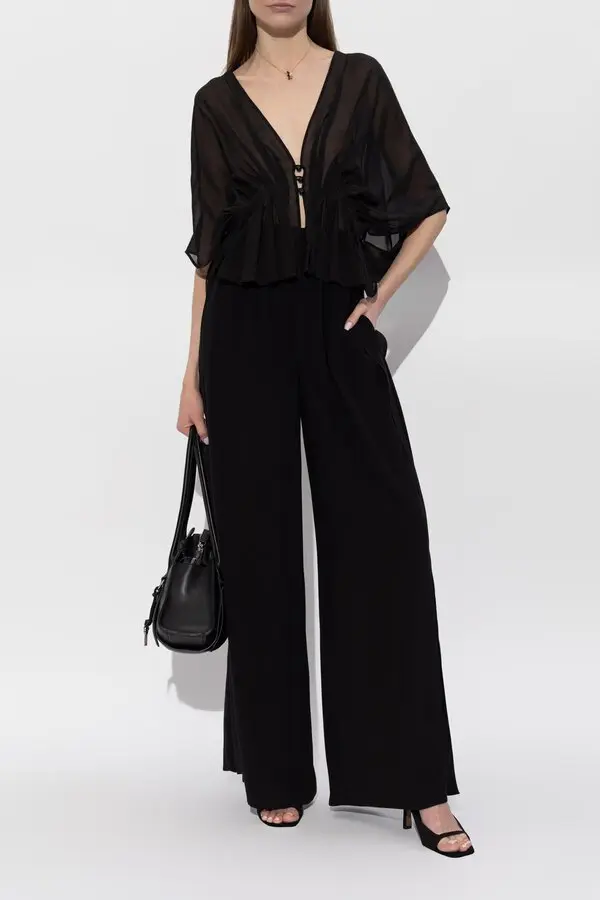 Max Mara Silk Ombrosa Top - Black
