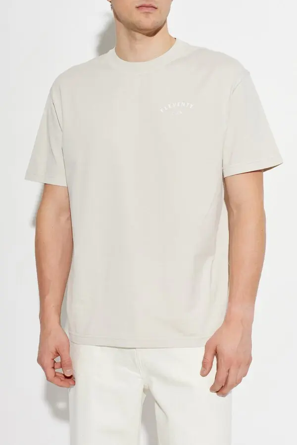 Eleventy T-shirt With Printed Logo - Grey