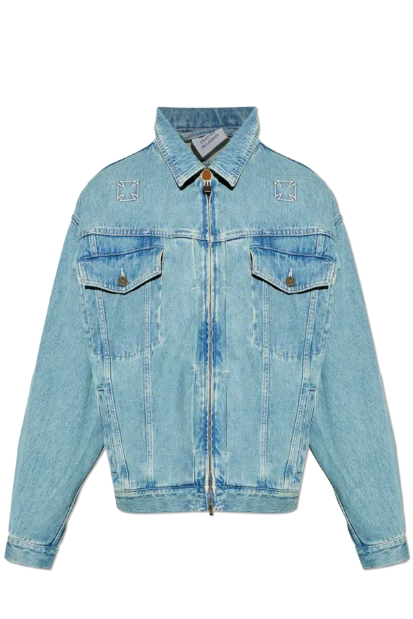 Vetements Denim Jacket With Embroidery - Light Blue
