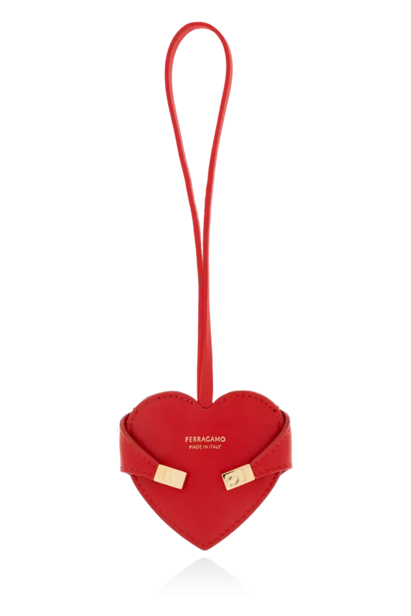 FERRAGAMO Leather Heart-shaped Pendant - Red